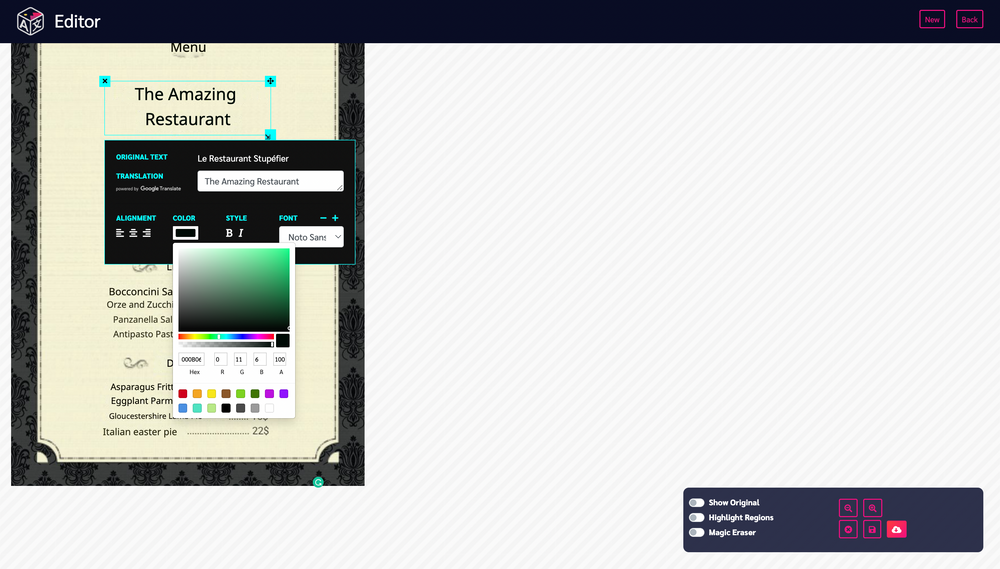 Learn the easiest way to instantly translate a menu